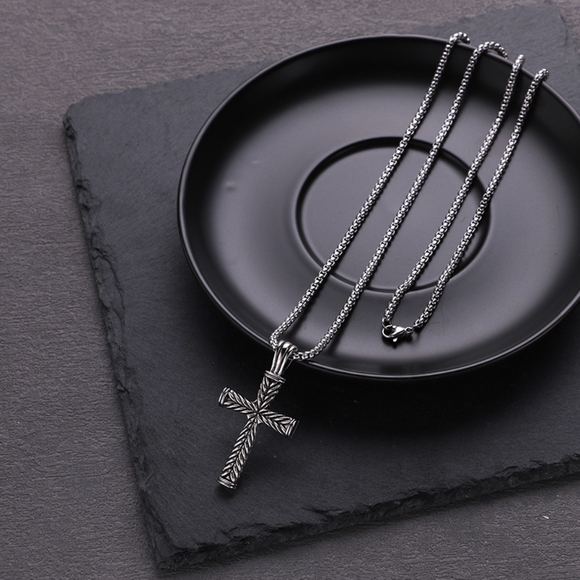 Dazzling Vault | Accessories | Stainless Steel Cross Pendant And Chain ...